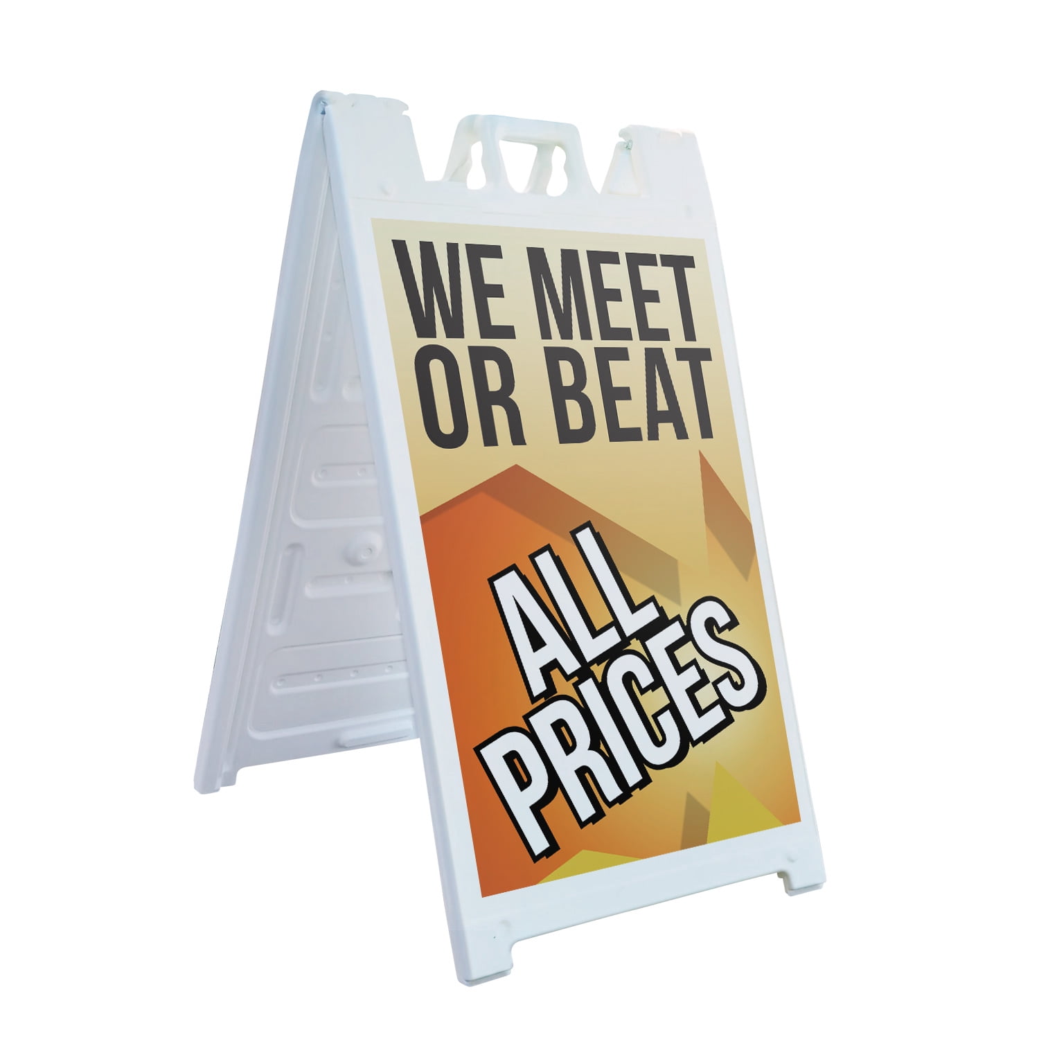 We Meet or Beat All Prices 24" x 36" Double Sided A-Frame Sidewalk Sign ...