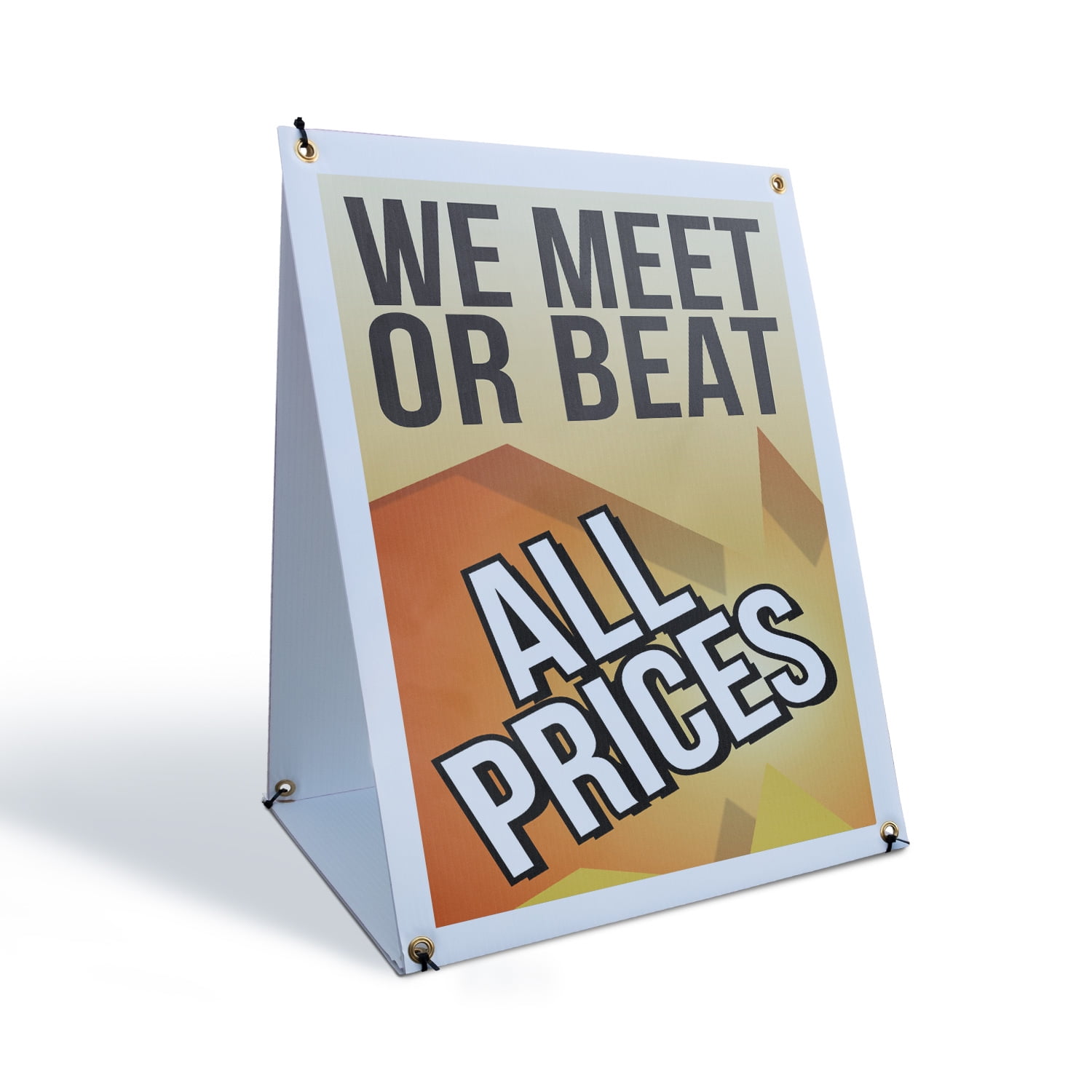 We Meet or Beat All Prices Sidewalk Sign 24 Inch x 36 Inch A-Frame ...
