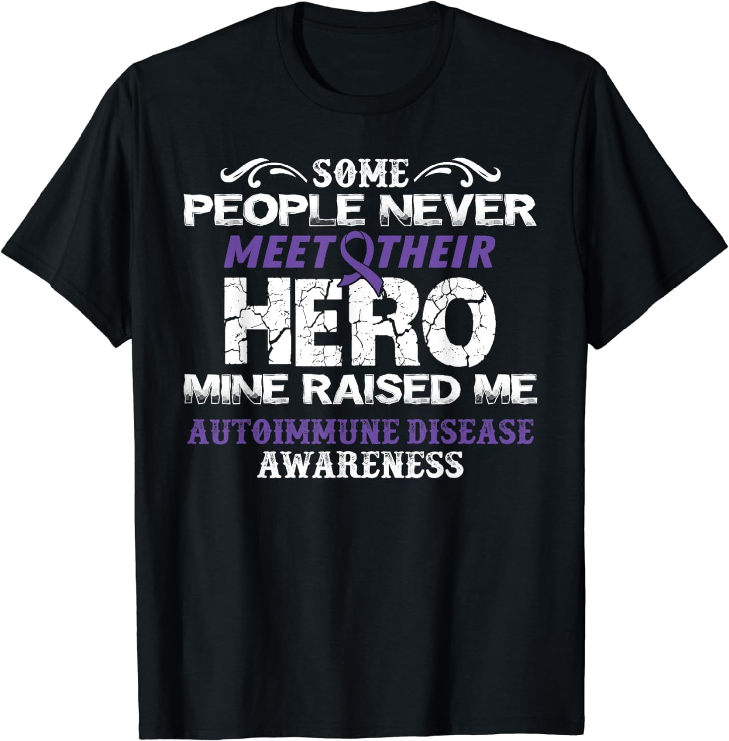 Meet Hero- Autoimmune Disease Awareness Supporter Ribbon Cotton T-Shirt ...