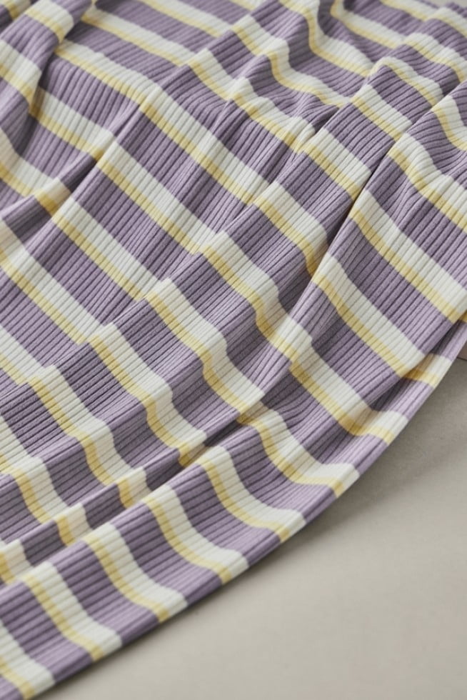 Meet MILK Derby Stripe Tencel Modal Rib Stretch Knit Fabric Purple Haze ...