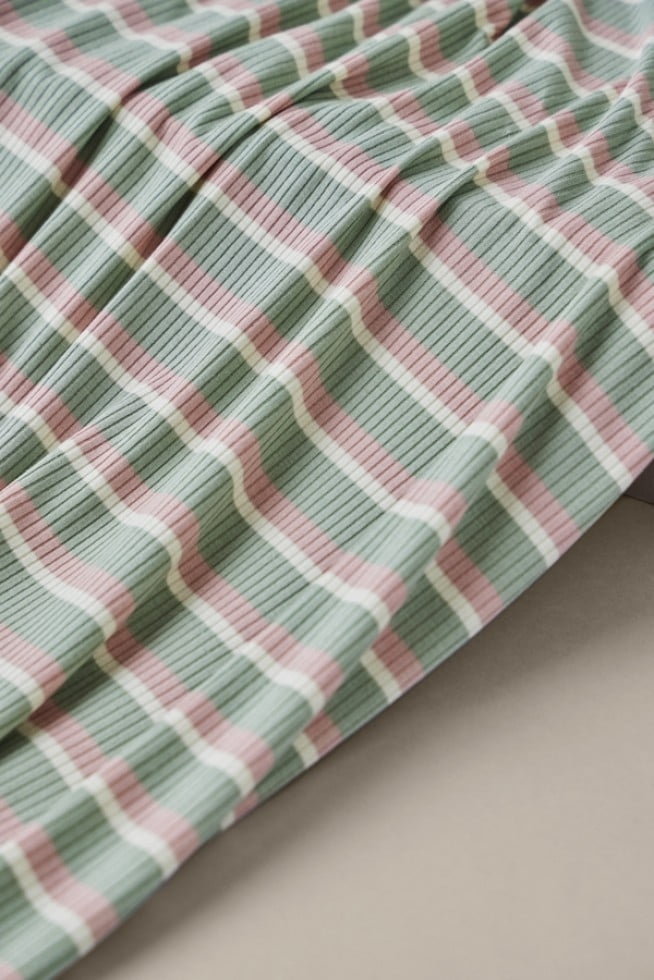 Meet MILK Derby Stripe Tencel Modal Rib Stretch Knit Fabric Soft Mint ...