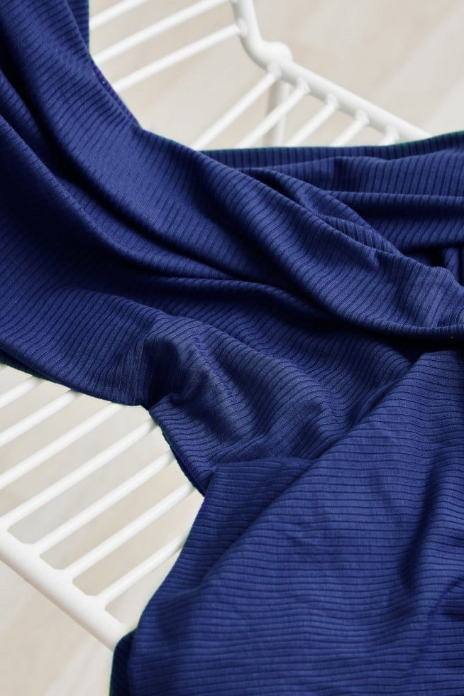 Meet MILK Derby Tencel Modal Rib Stretch Knit Fabric Blue - per yard ...