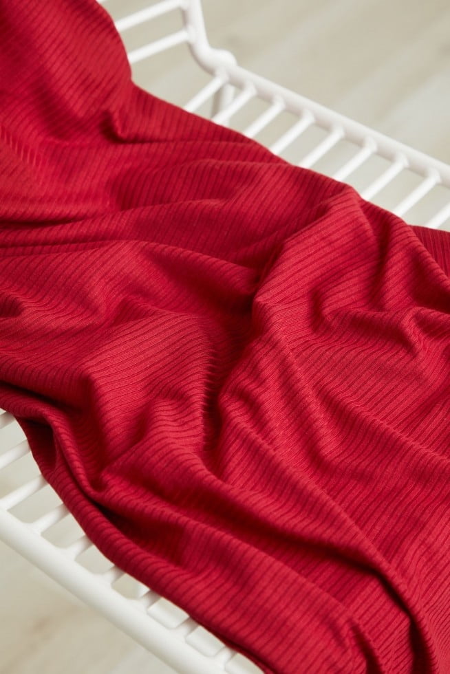 Meet MILK Derby Tencel Modal Rib Stretch Knit Fabric Red - per yard ...