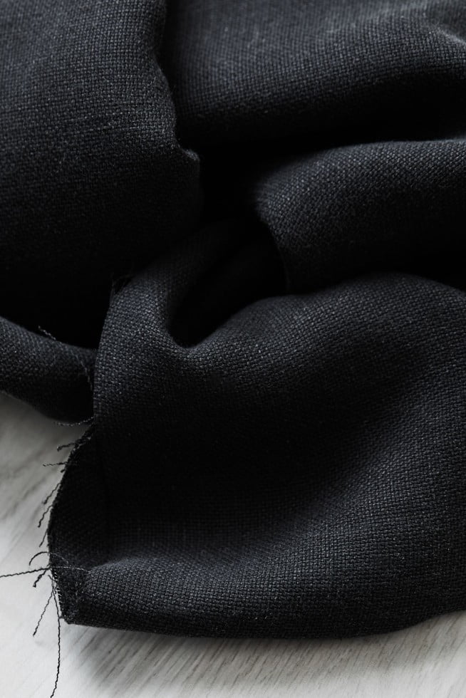 Meet MILK Mara Tencel Lyocell Linen Blend Fabric Black - per yard ...