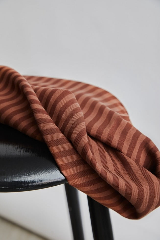 Meet MILK Two Tone Stripe Tencel Lyocell Twill Fabric Orange - per yard ...