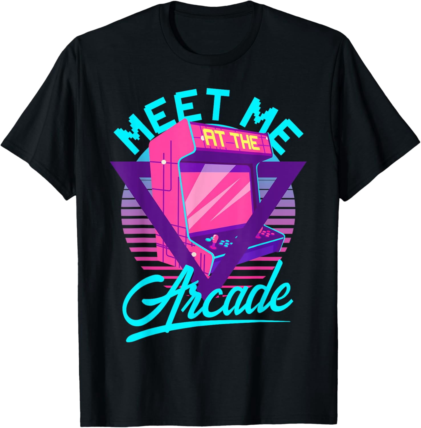 Meet Me At the Arcade Funny Gamer Vaporwave 80's Arcade T-Shirt men and ...