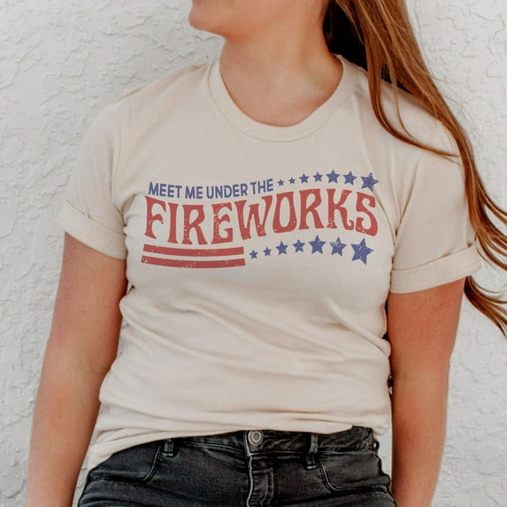 Meet Me Under The Fireworks Unisex T-Shirt, Cute Funny Fourth of July ...