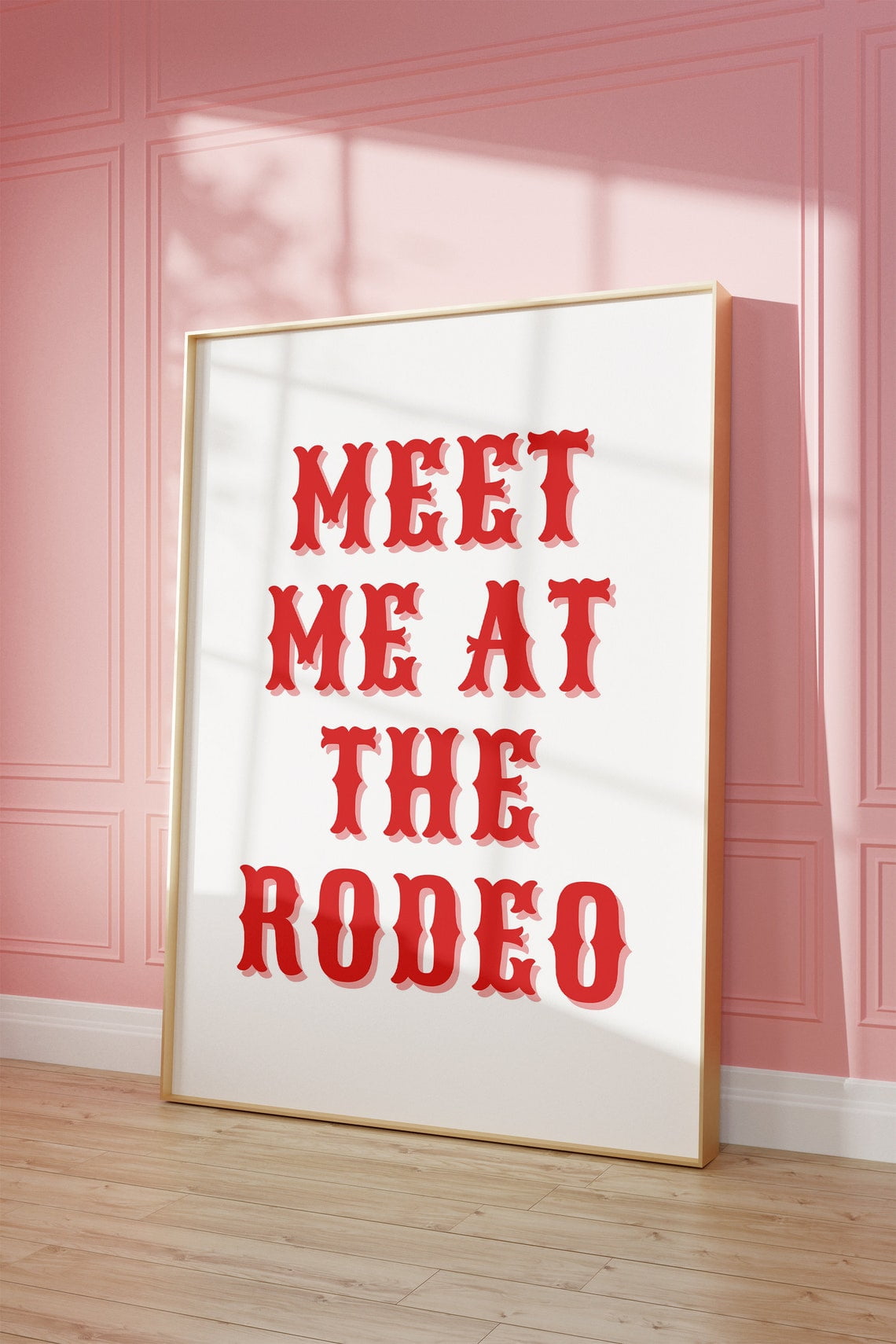 Meet Me At The Rodeo Red And White Trendy Wall Art Print Coastal ...