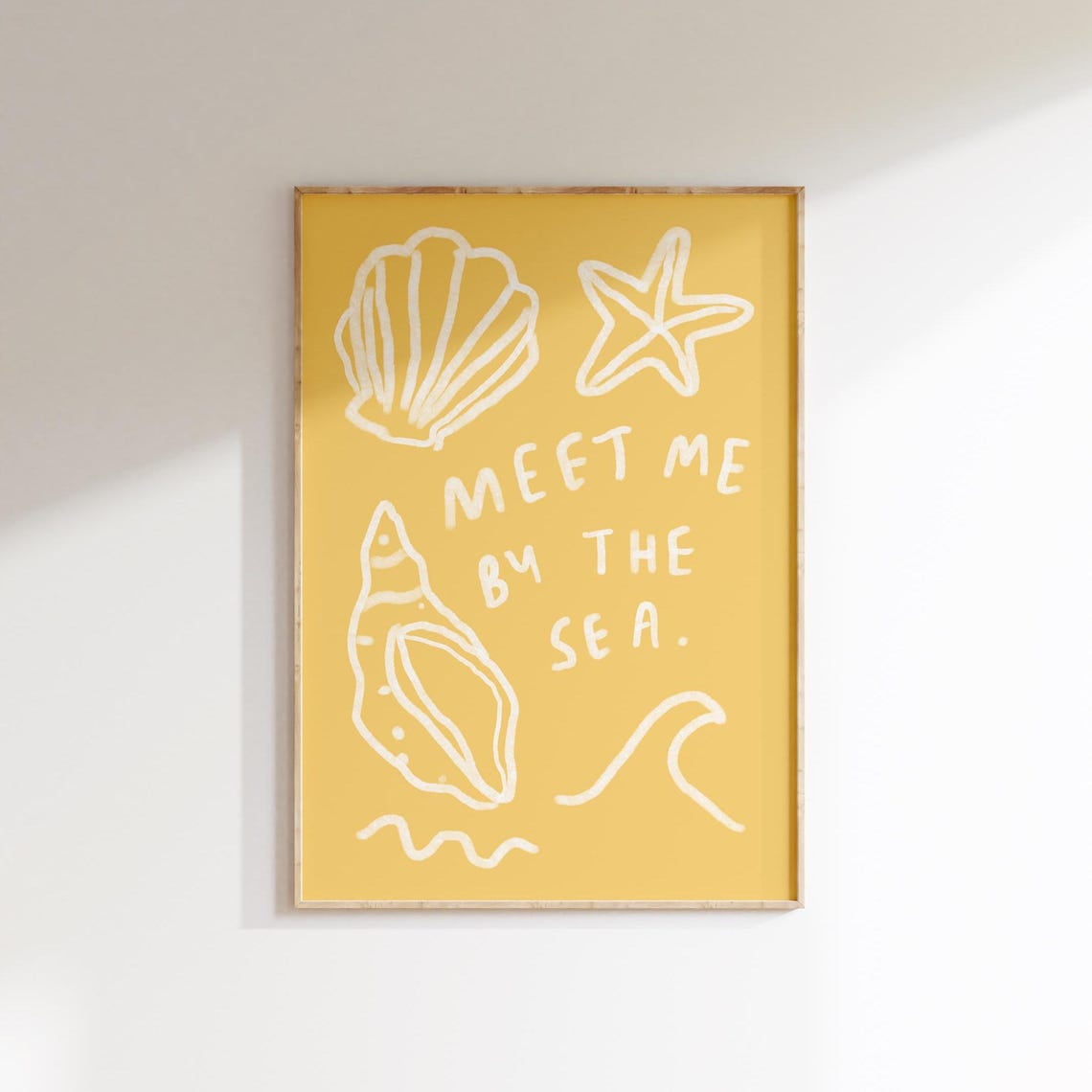 Meet Me By The Sea Wall Print Sunshine Poster Shell Beach Summer Wall ...