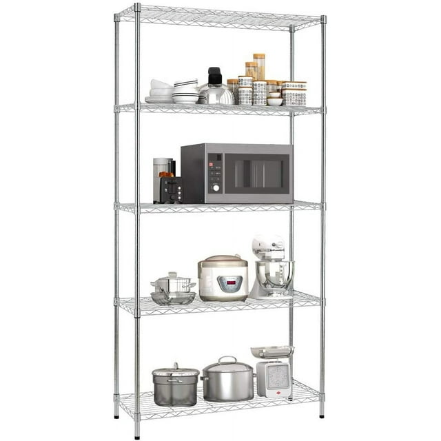 Meet perfect Adjustable 5-Shelf Shelving Unit Storage Rack Utility Rack ...