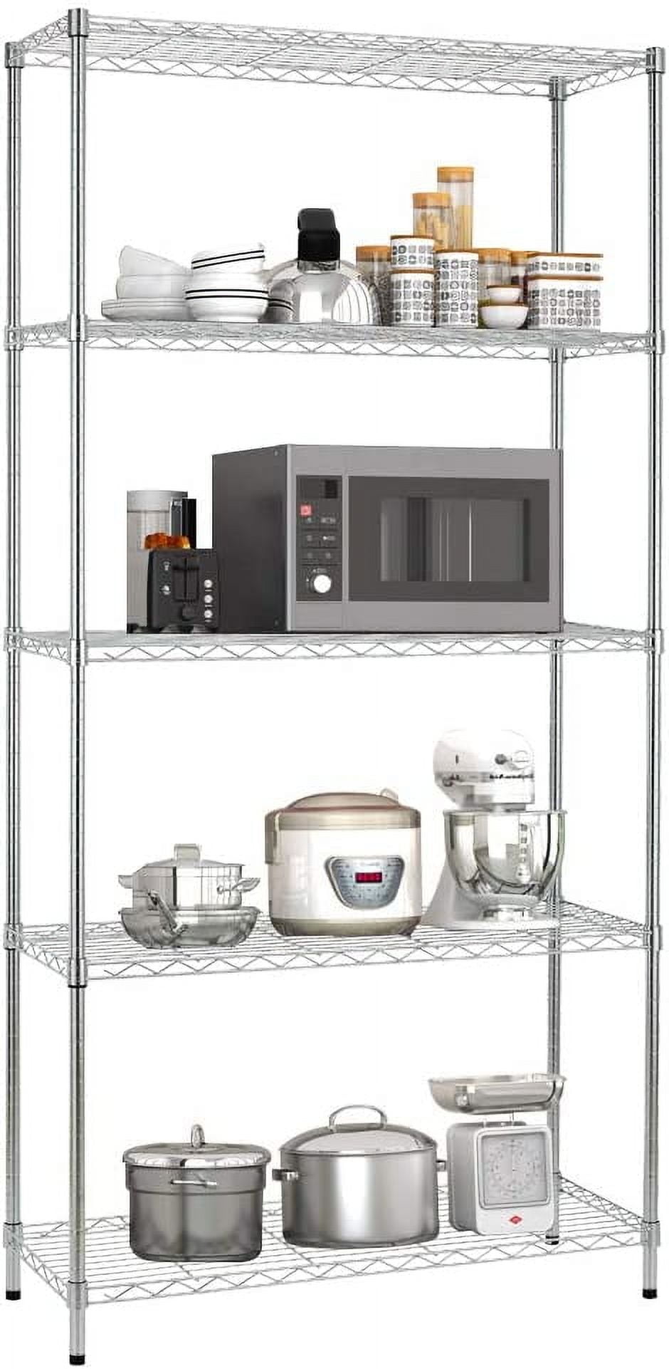 Meet perfect Adjustable 5-Shelf Shelving Unit Storage Rack Utility Rack ...