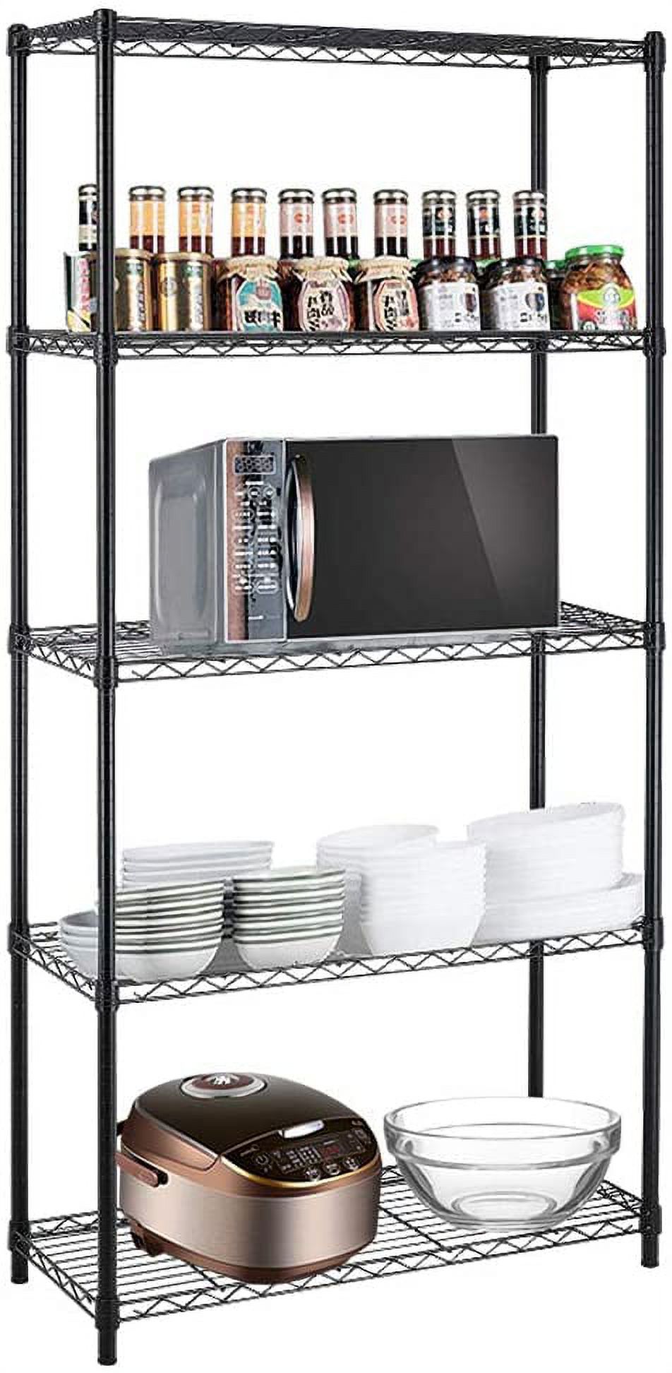 Meet perfect Adjustable 5-Shelf Shelving Unit Storage Rack Wire ...
