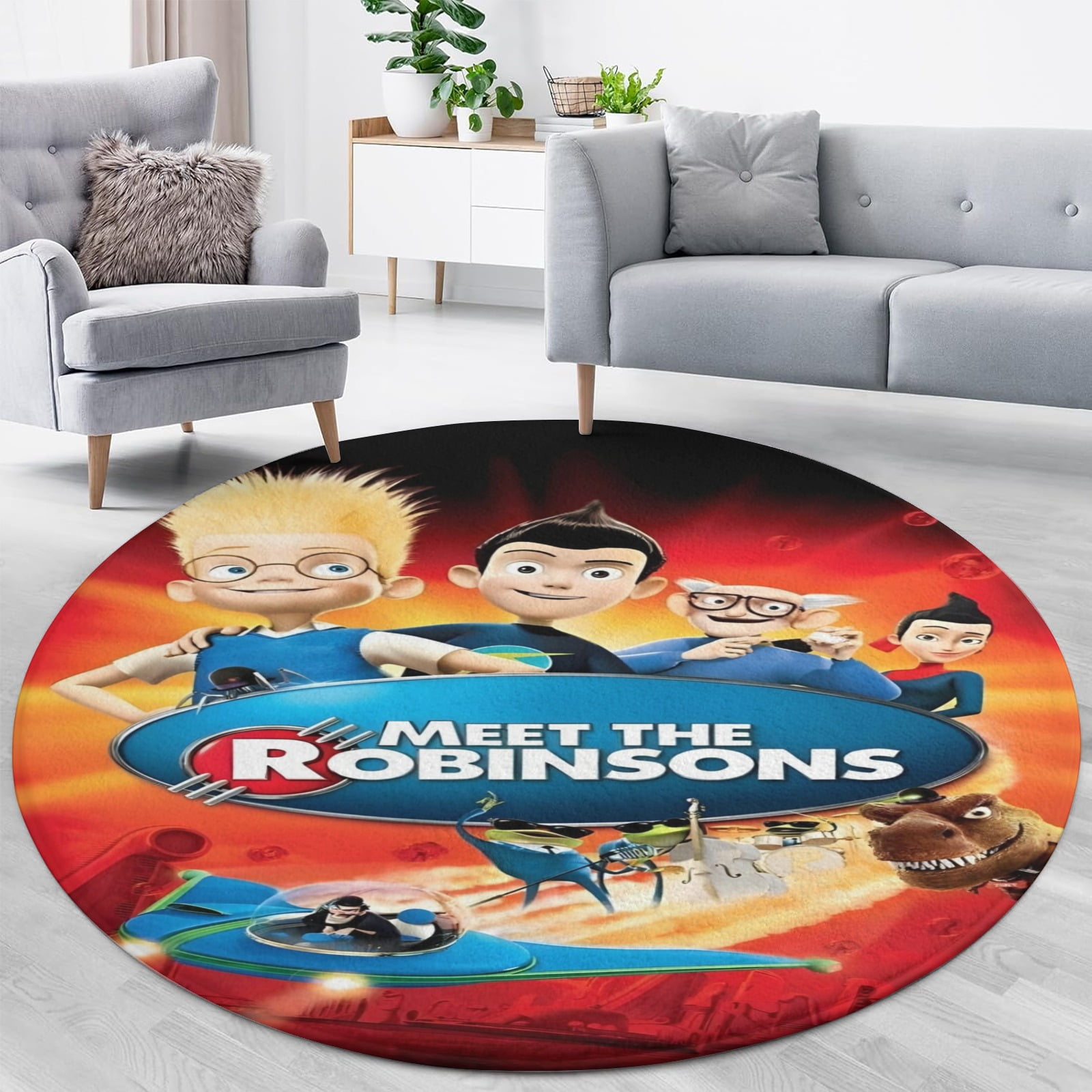 Meet the Robinsons Round Floor Mat– Cozy, Durable, Decor-Ready.80x80cm ...