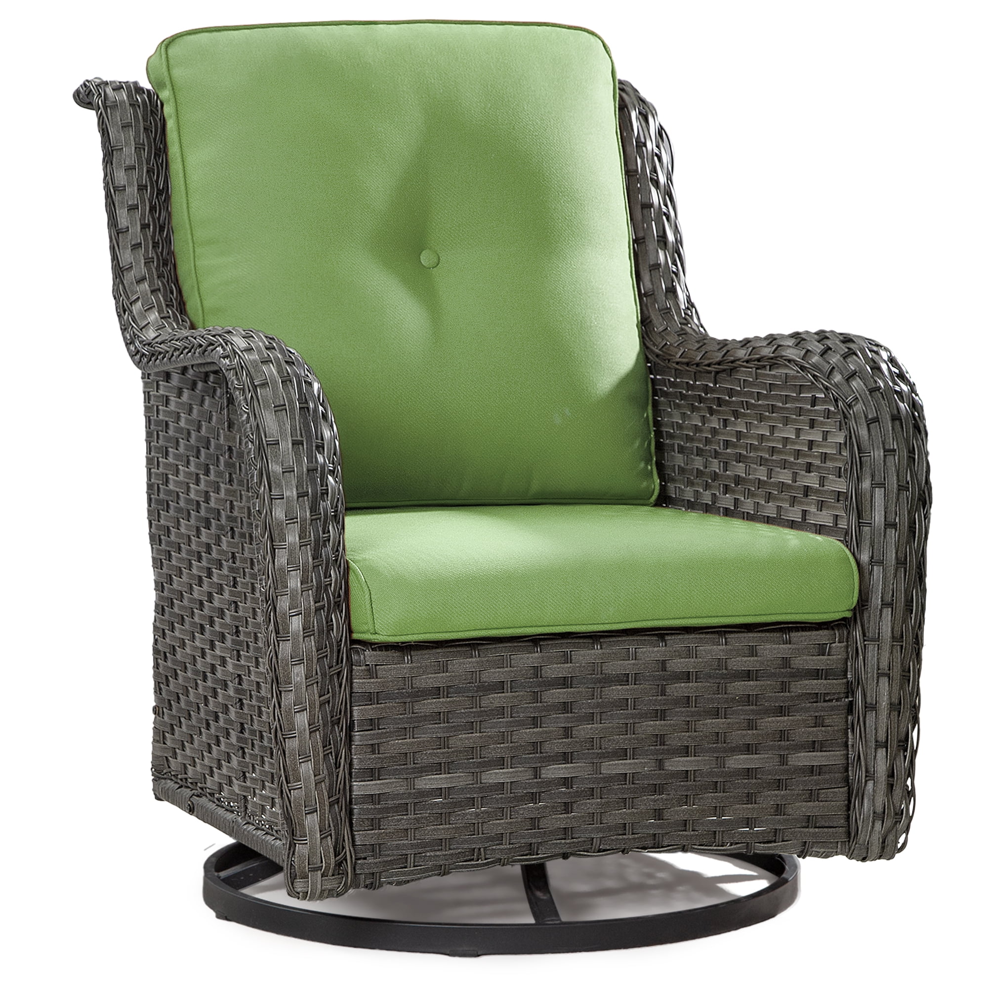 MeetLeisure Outdoor Patio Furniture Wicker Swivel Rocker Chair with ...