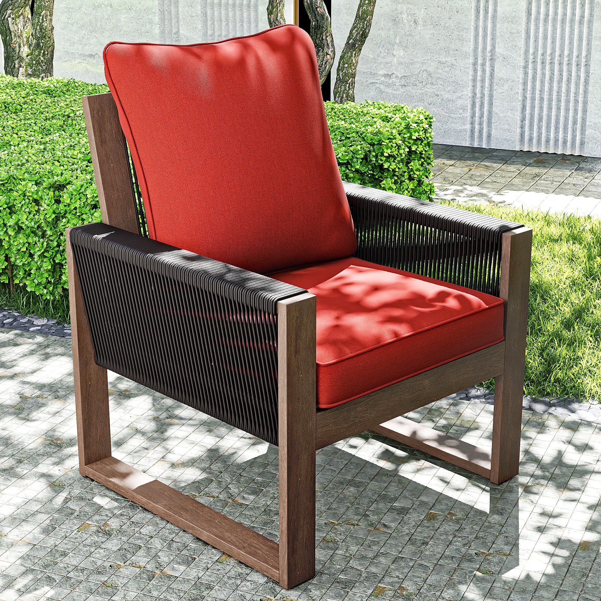 MeetLeisure Outdoor Patio Chair, High Back Upholstered Armchairs with ...