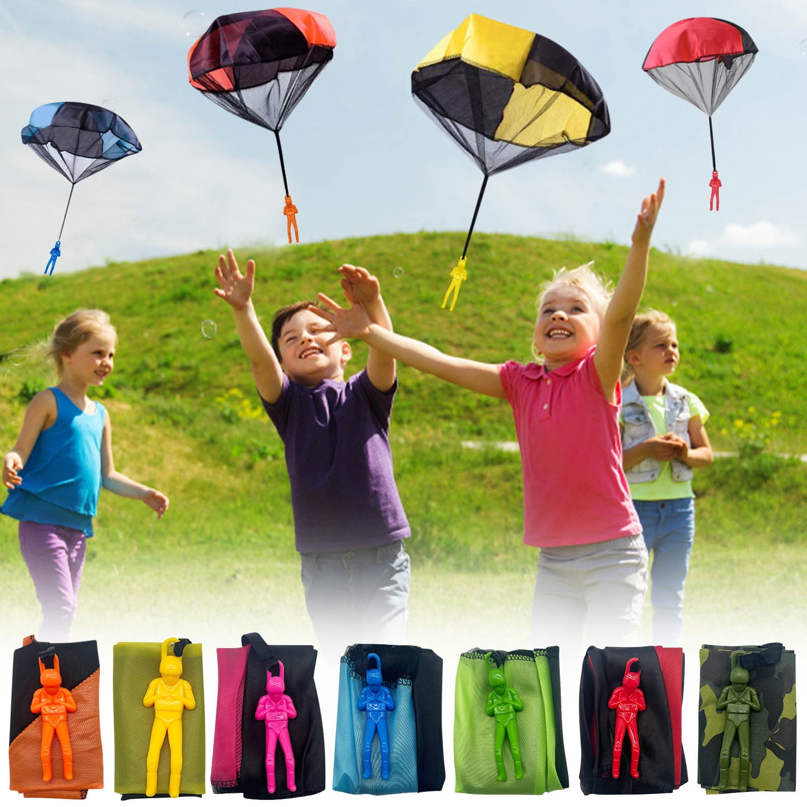 MeetYTOYS Parachute Toys for Kids, Throwing Toy Parachute Outdoor ...