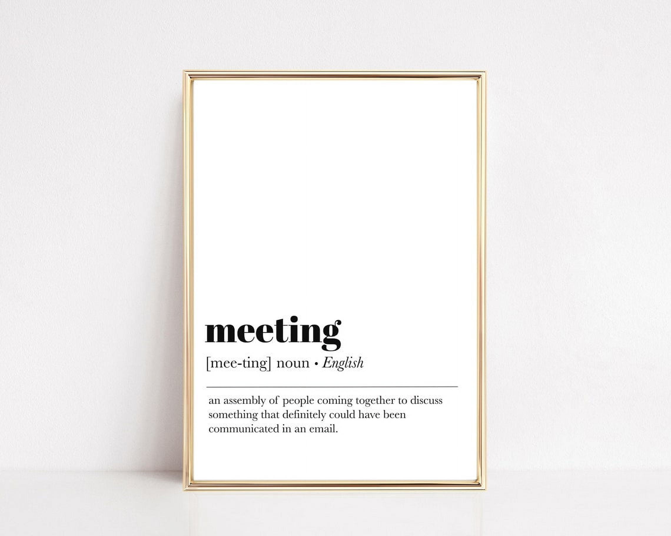 Meeting Definition Wall Art for Home Office Decor, Unframed Canvas Size ...