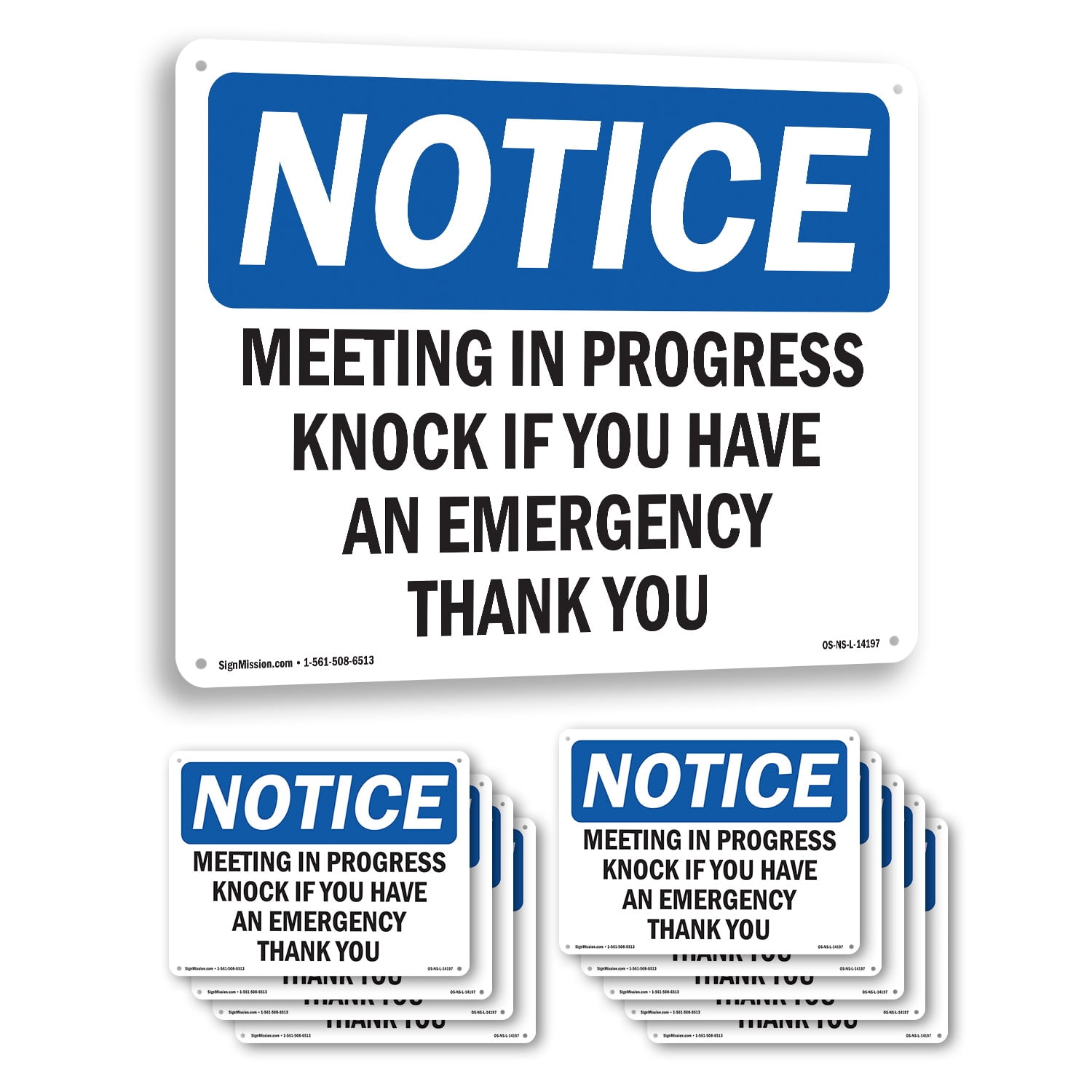 Meeting In Progress Knock If You Have An OSHA Notice Aluminum Sign 10 ...