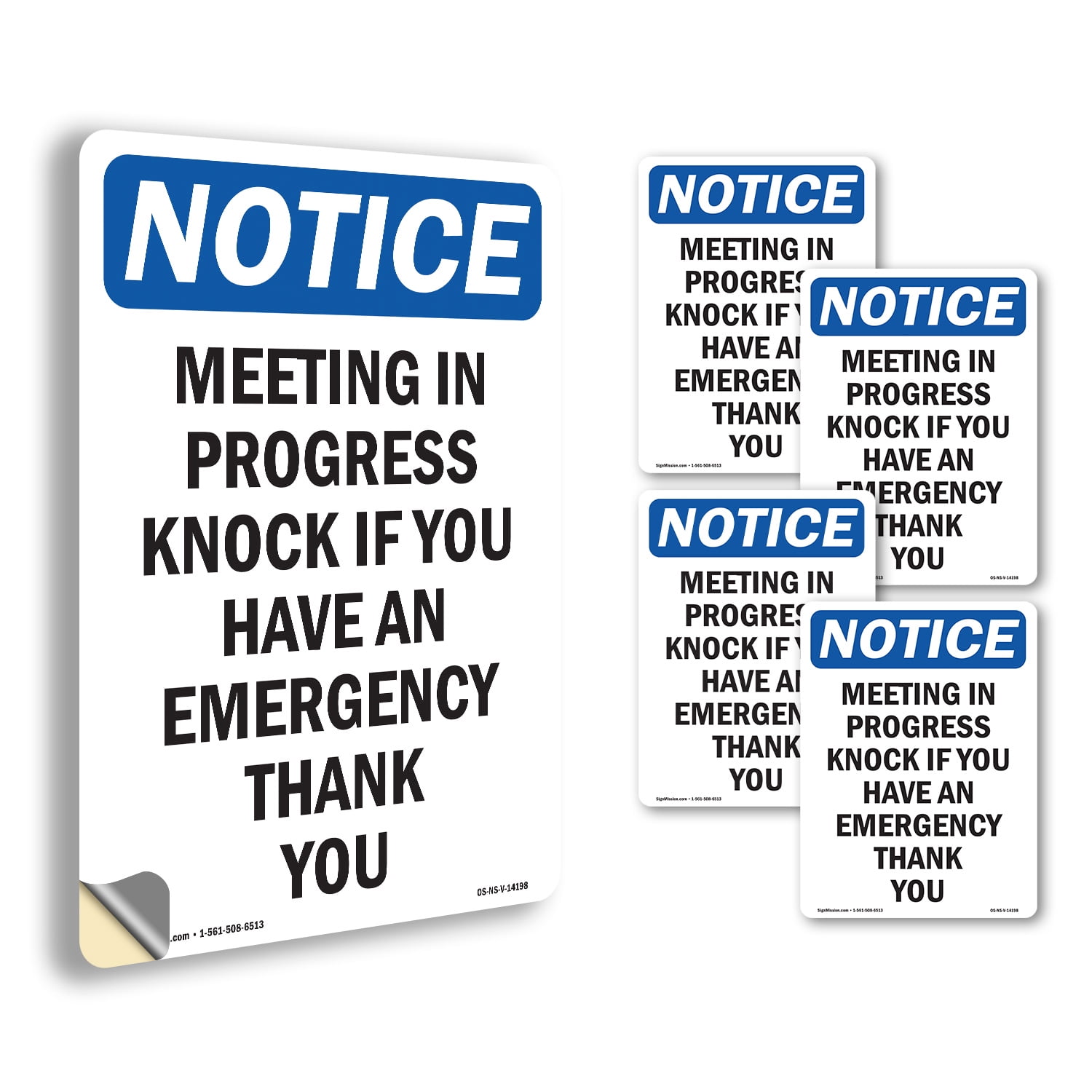Meeting In Progress Knock If You OSHA Notice Vinyl Decal Label 24 Inch ...