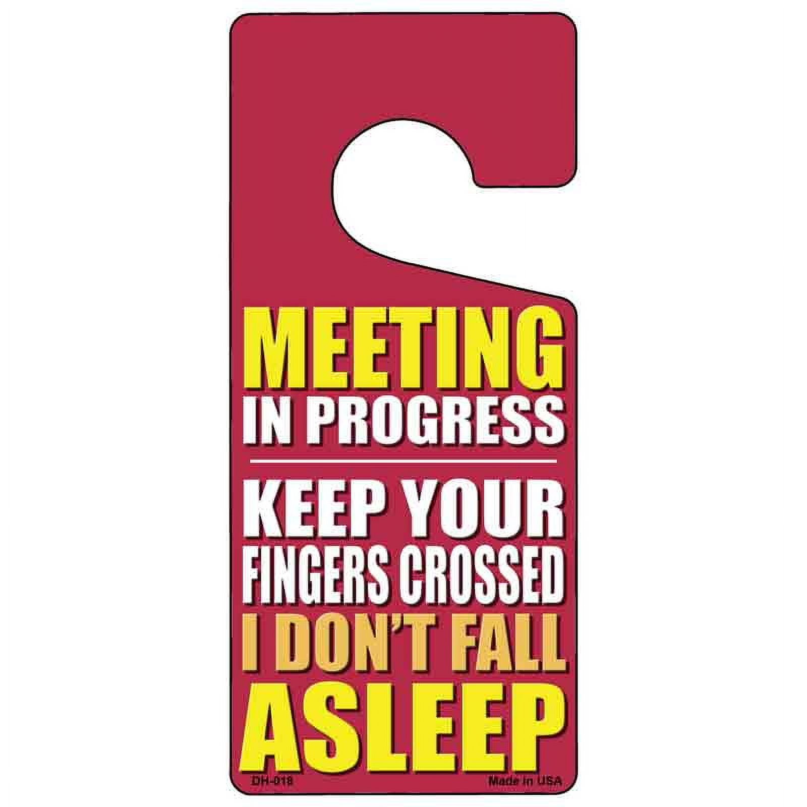 Meeting In Progress Novelty Metal Door Hanger DH-018 4" x 9" Hanger (DH ...