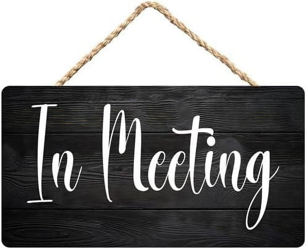 Meeting Progress Office Signs - In Meeting - Wood Plaque Sign, Hanging ...