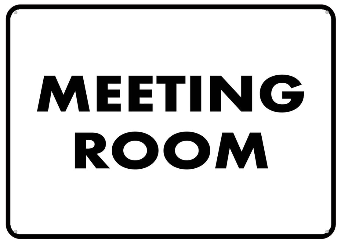 Meeting Room Sign Metal 12X8 Inch Rust Free Aluminum, Uv Printed, Easy ...