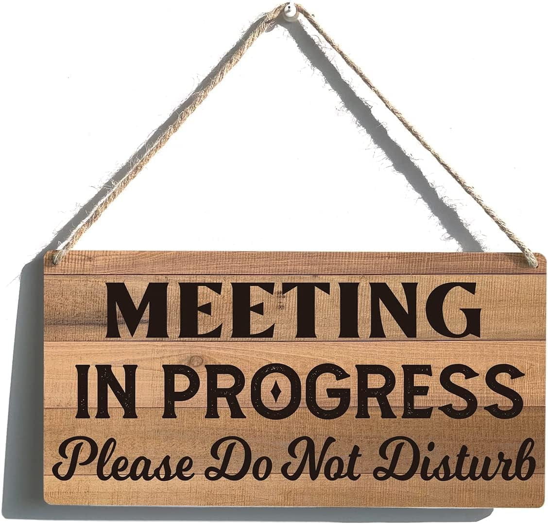 Meeting in Progress Sign Farmhouse Please Do Not Disturb Wooden Hanging ...
