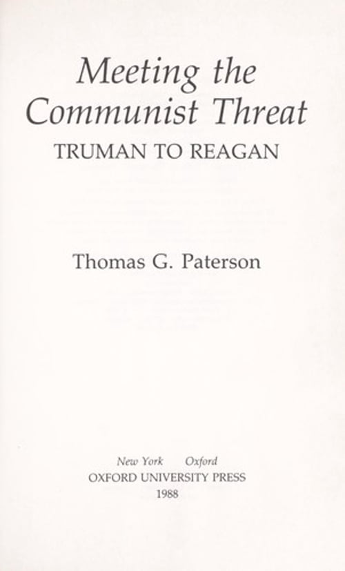 Pre-Owned Meeting the Communist Threat : Truman to Reagan (Hardcover ...