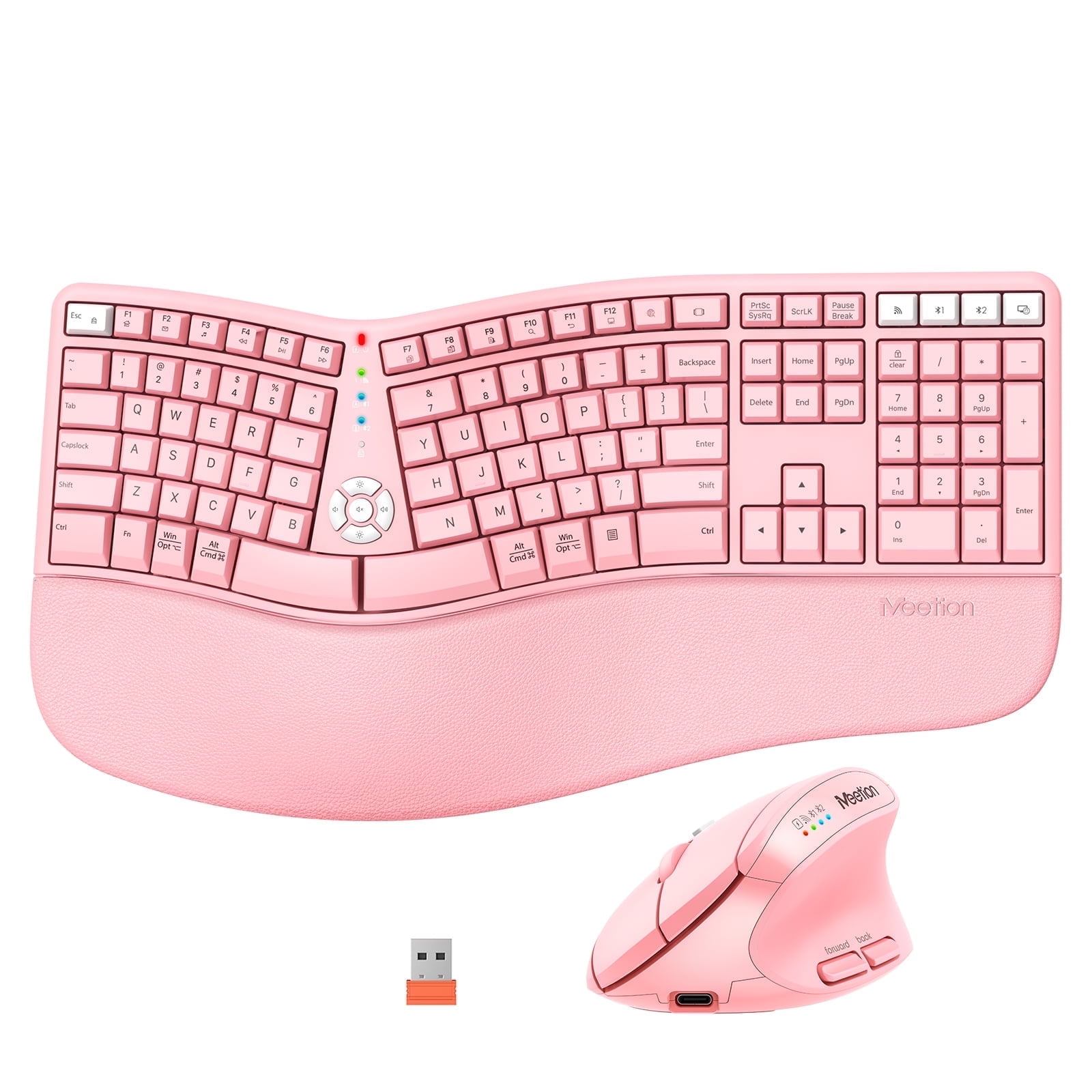 Meetion DirectorC Ergonomic Wireless Split Design USB-C Rechargeable ...