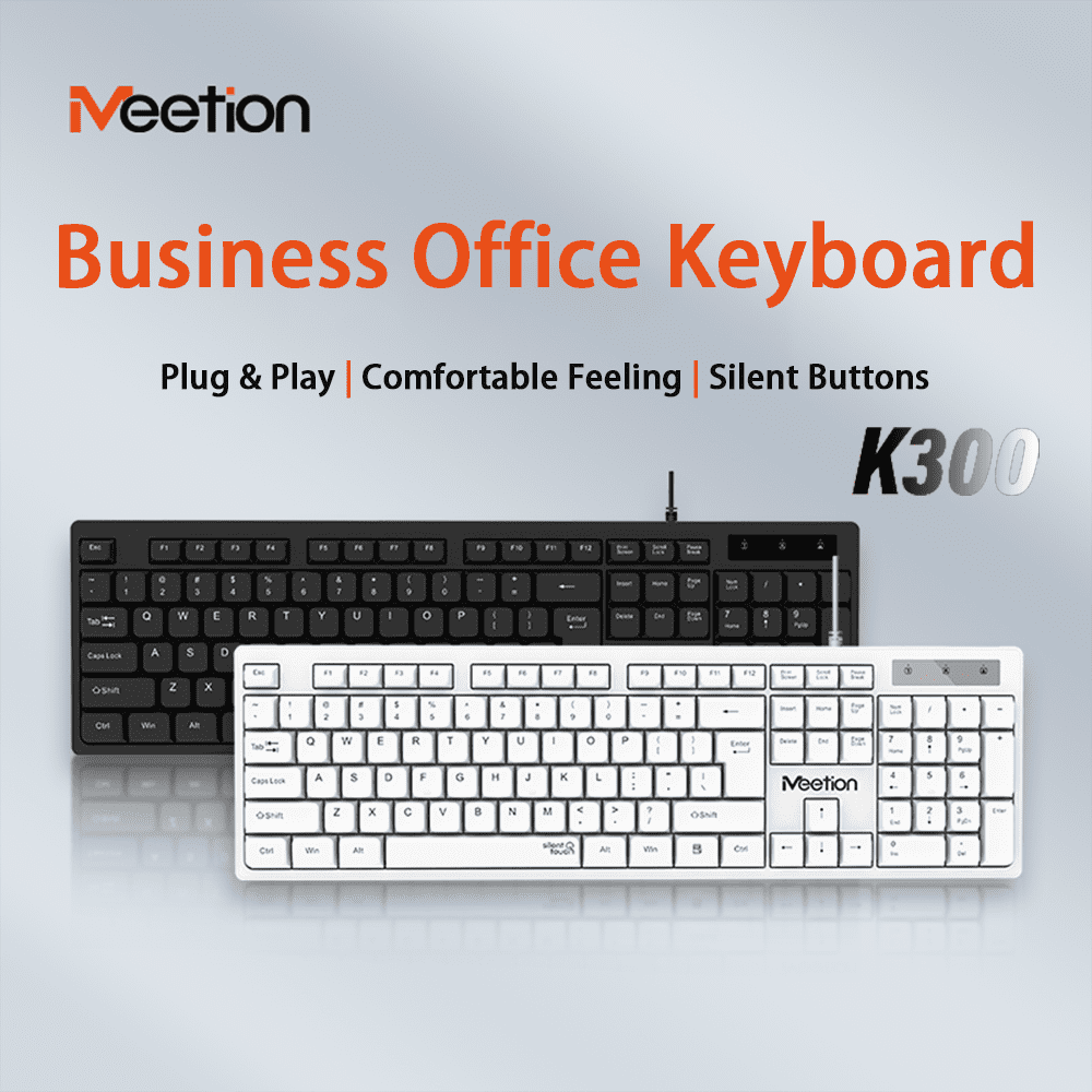 Meetion K300 Wired Full-Size Spill-Resistant Quiet Membrane Keyboard ...