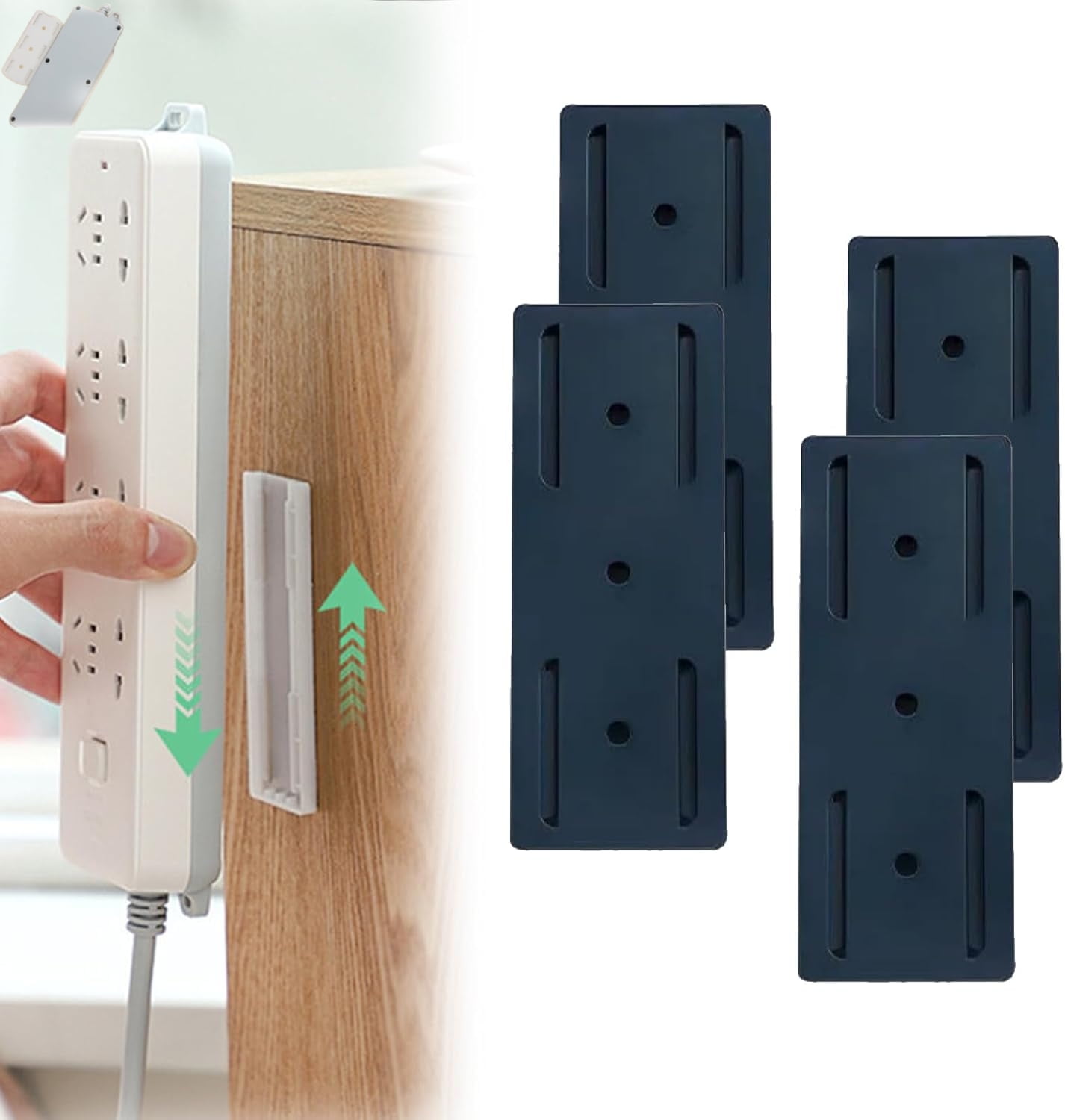 Meetitsneeds Adhesive Punch-Free Socket Holder, Strong Wall Mount Power ...