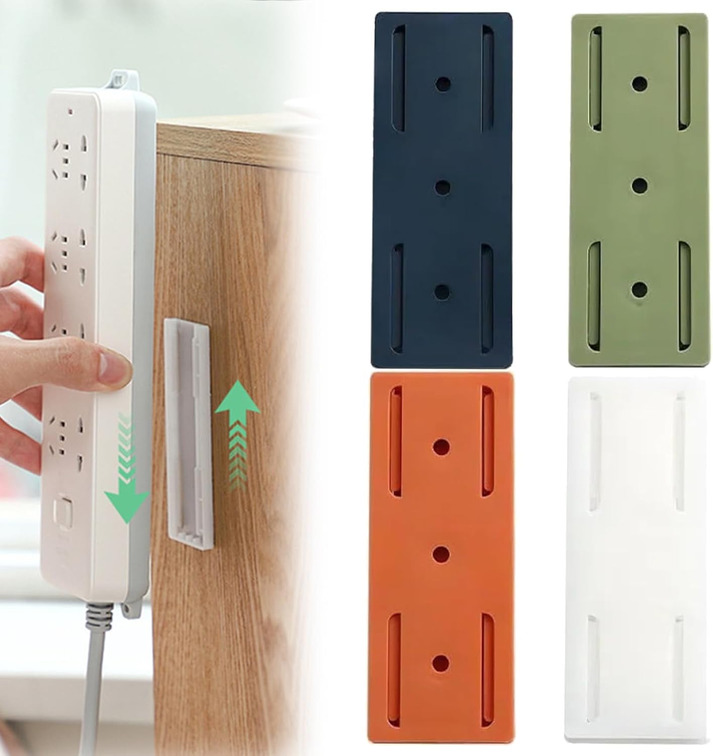 Meetitsneeds Adhesive Punch-Free Socket Holder, Strong Wall Mount Power ...