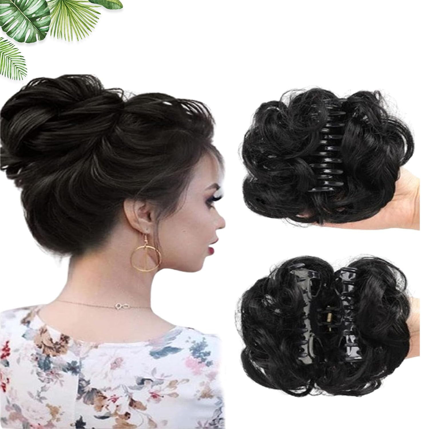 Meetitsneeds Bun Extension Clips,Claw Clip Messy Bun Hair Piece for ...