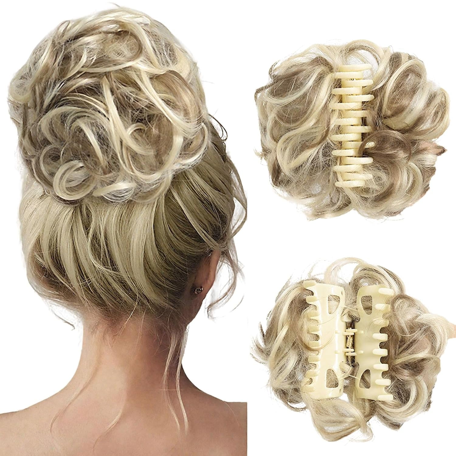 Meetitsneeds Bun Extension Clips, Messy Bun Hair Clip with Claw, Bun ...