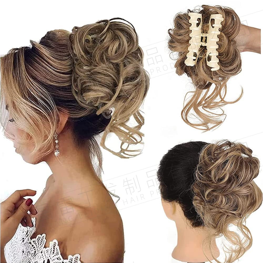 Meetitsneeds Bun Extension Clips, Natural Messy Bunhair Claws, Hair ...