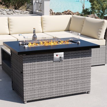 PARKWELL Outdoor Fire Pit 41" 50000 BTU Patio Propane Gas Fire Pit ...