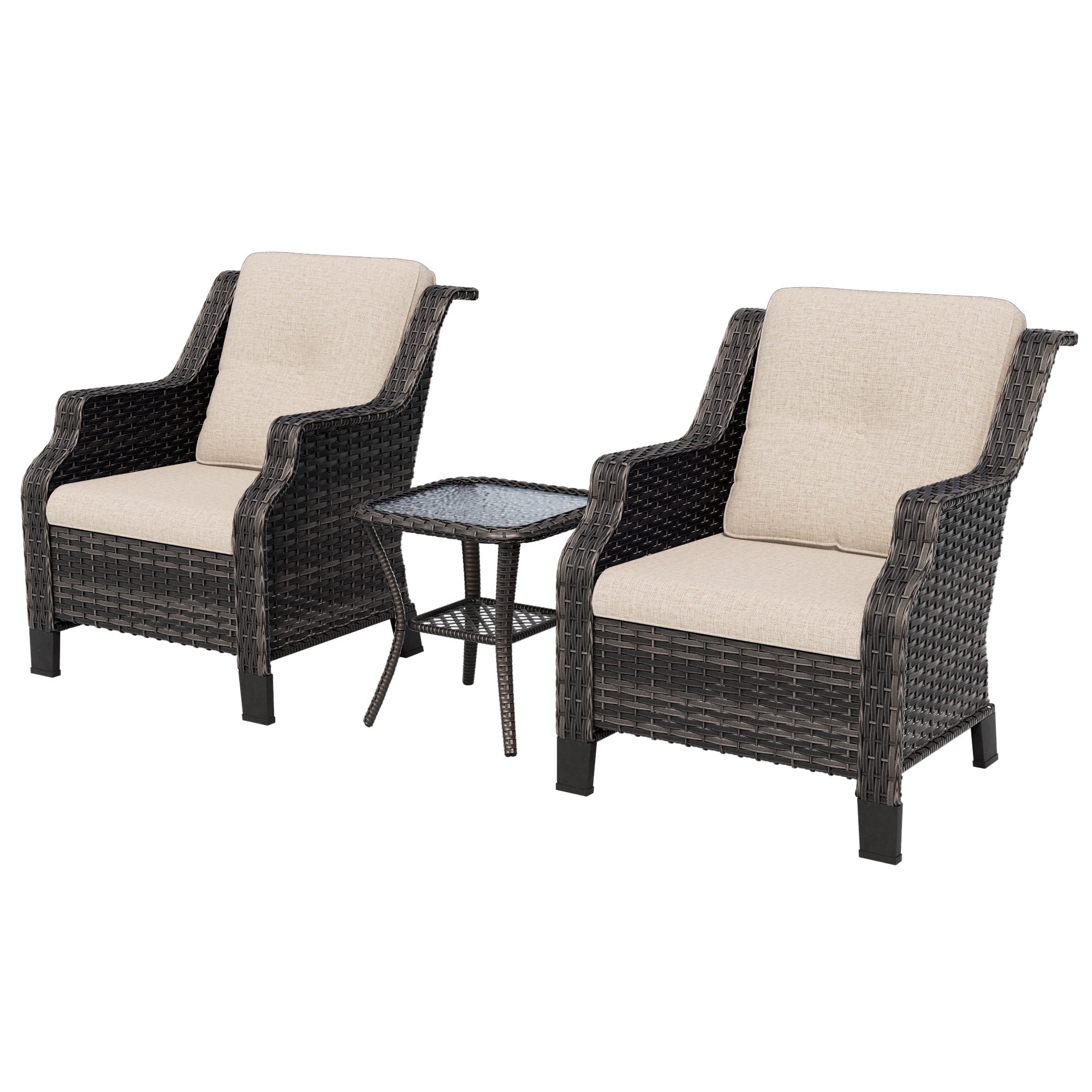 Meetleisure Outdoor Patio Wicker Chairs Sets, Outdoor Rattan Chairs ...