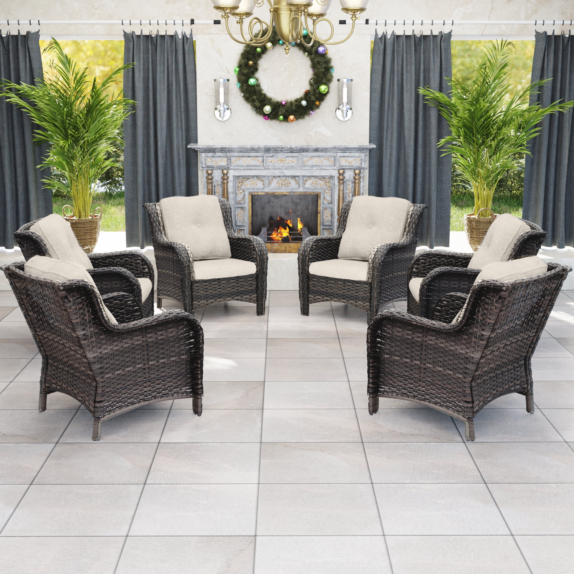 Meetleisure Resin Patio Wicker Lounge Chair for Balcony and Garden with ...