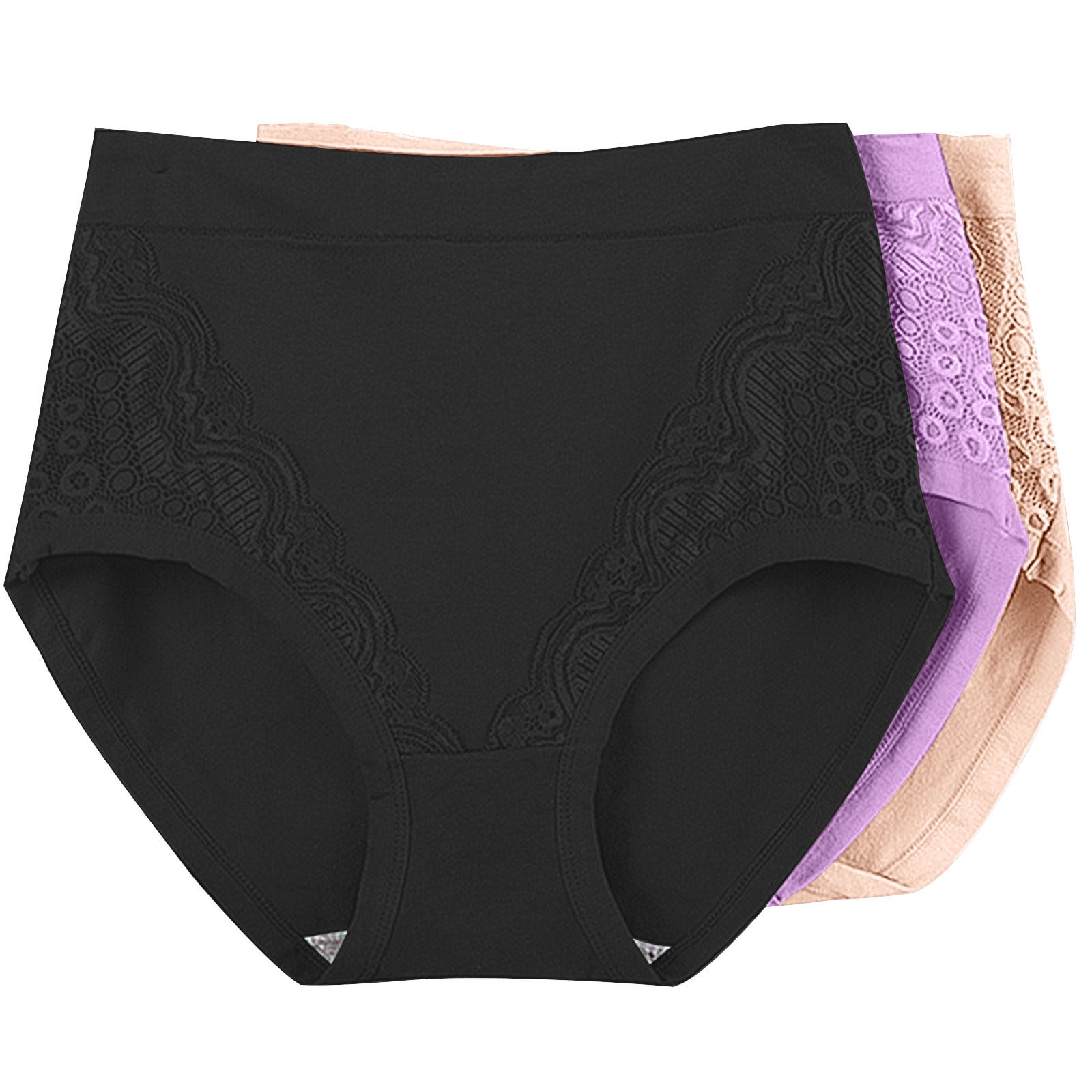 MeetoTime 3 Pack Plus Size Cotton Underwear for Women High Waisted ...