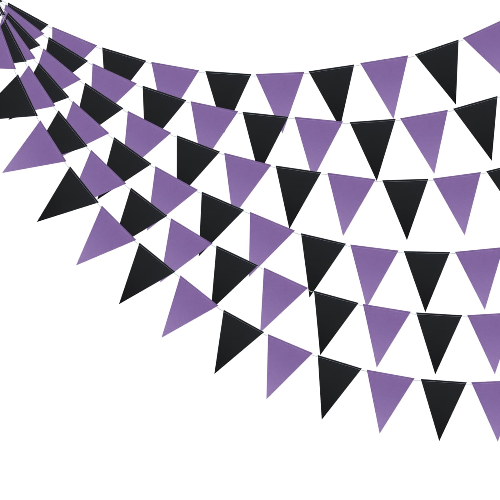 Meetppy 3 Pack Black Purple Decorations Purple Triangle Pennant Banner ...