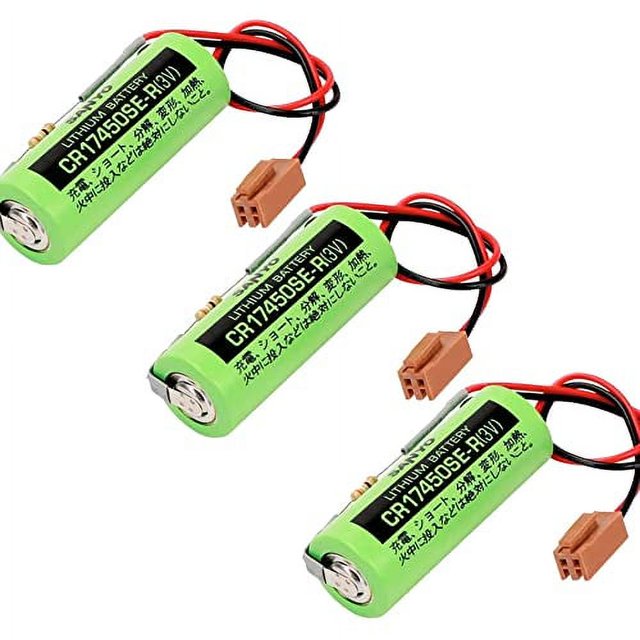 Meewellvetry (Pack of 3) CR17450SE-R / A98L-0031-0012 3V 2500mah PLC Battery +Plug Non ...