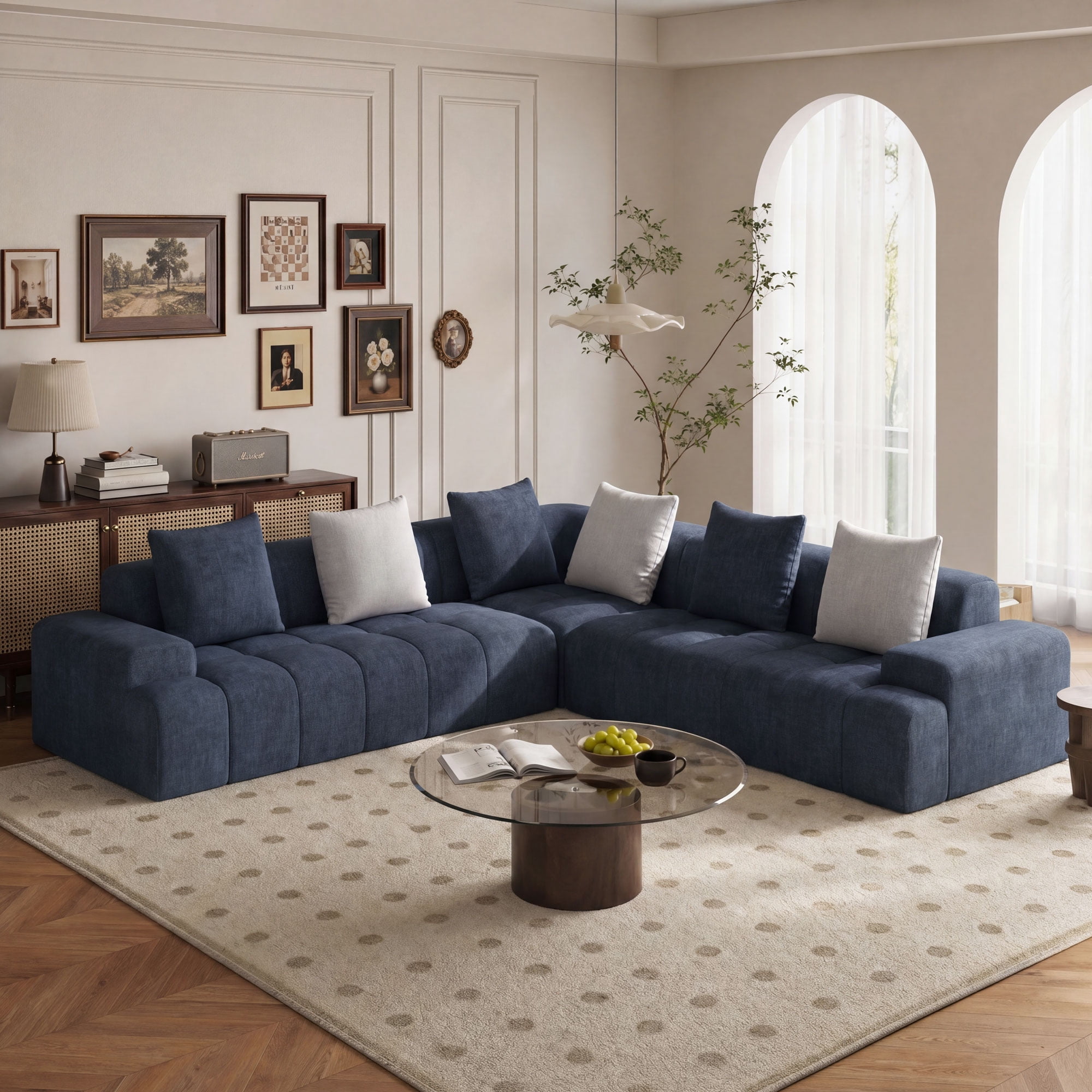 Meeyar 109" Sectional Sofa L Shaped Couch with Chaise, 3PCS Modular ...