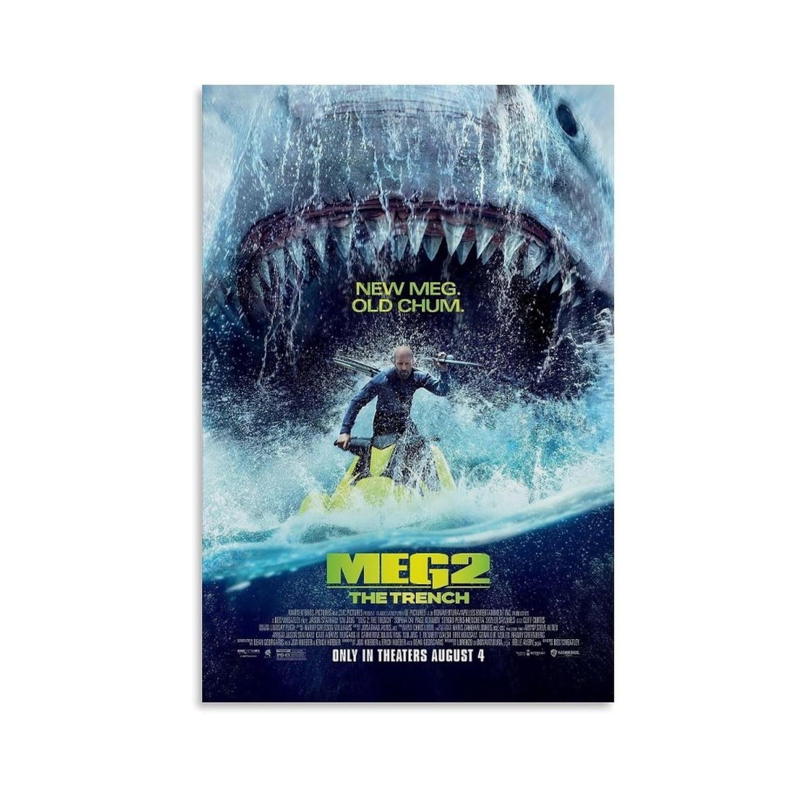 Meg 2 The Trench Movie Poster Canvas Painting Poster Wall Art ...