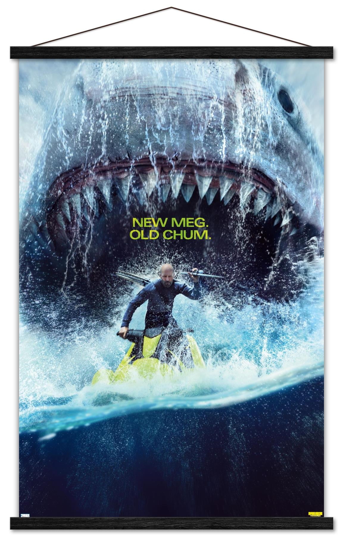 Meg 2: The Trench - One Sheet Wall Poster with Magnetic Frame, 22.375 ...