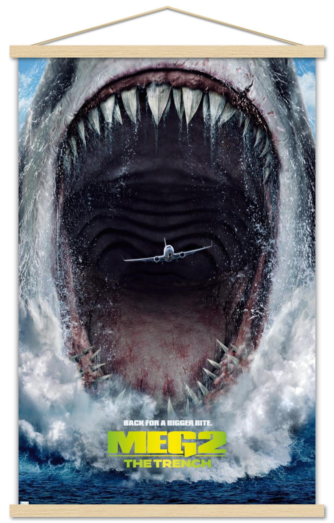 Meg 2: The Trench - Plane One Sheet Wall Poster with Magnetic Frame, 22 ...