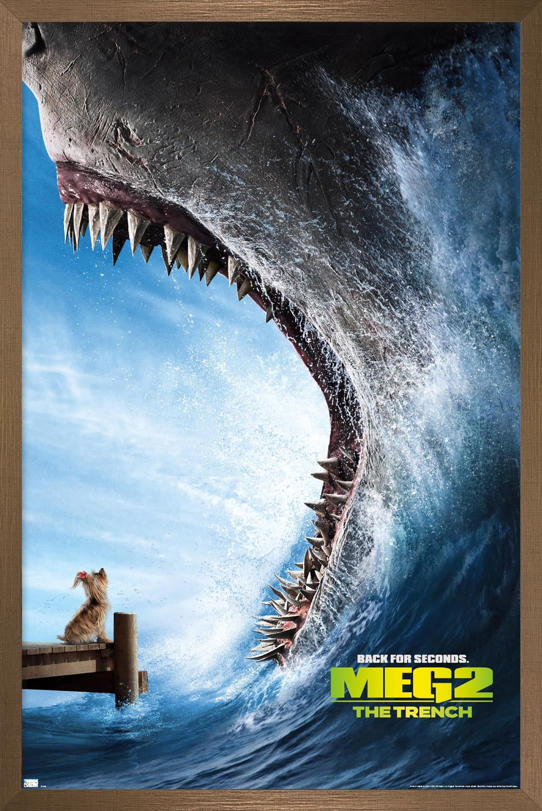 Meg 2: The Trench - Teaser One Sheet Wall Poster, 22.375" x 34" Framed ...