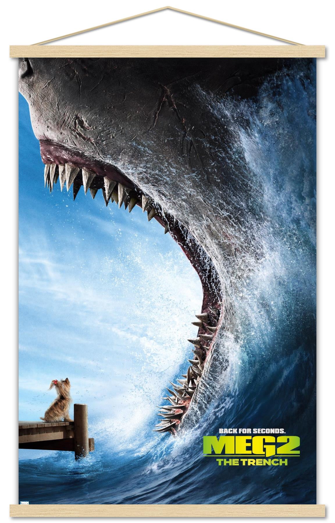 Meg 2: The Trench - Teaser One Sheet Wall Poster with Magnetic Frame ...