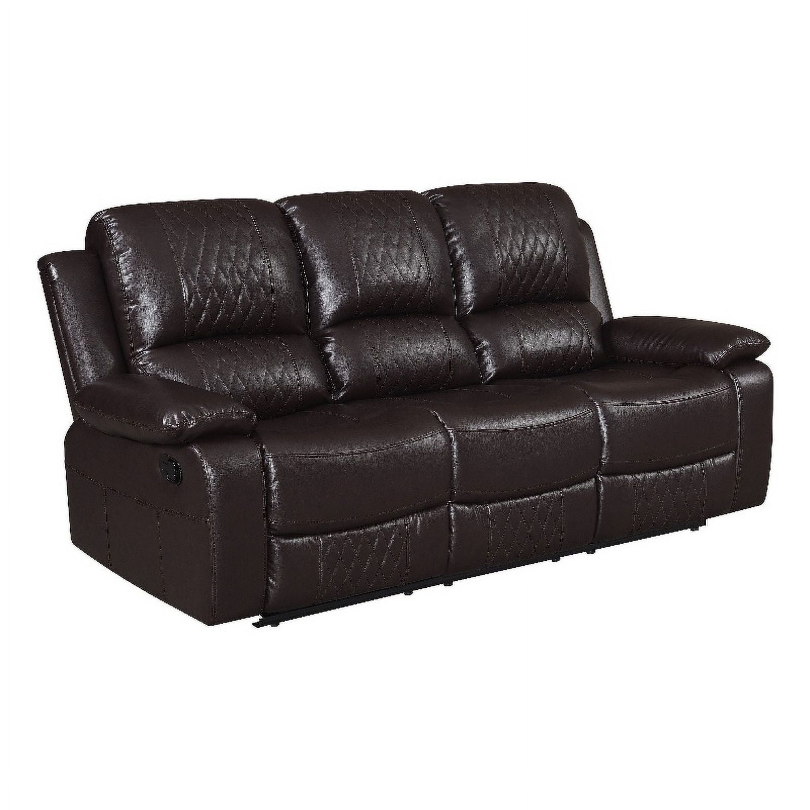 Meg 86 Inch Leather Recliner Sofa Drop down Table Brown - Walmart.com