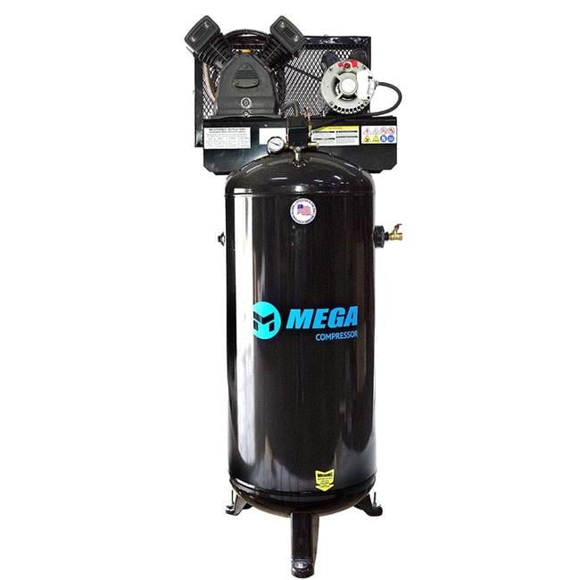 Mega 60 gal & 3 HP Upright 12 CFM - 100-150 PSI Air Compressor ...