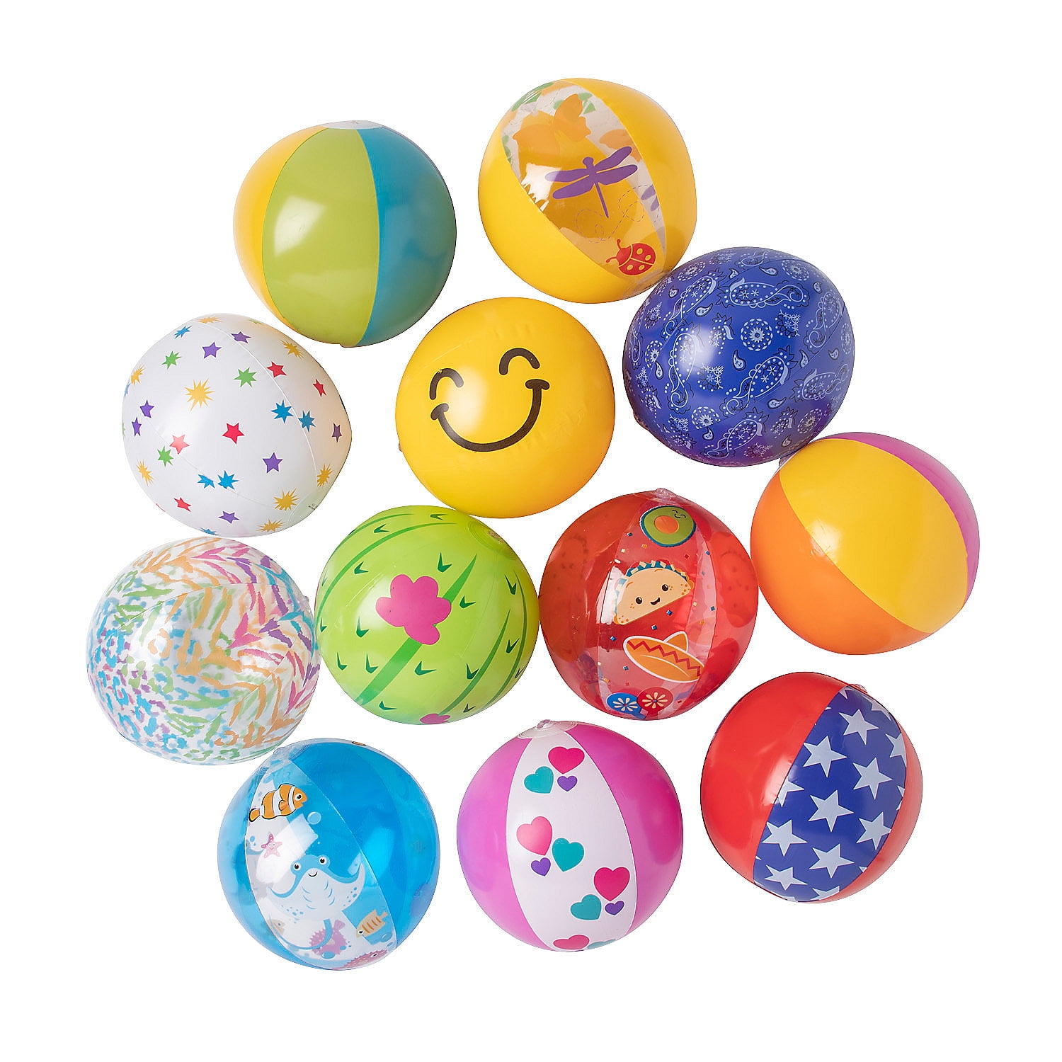 Free Shipping! Mega Beach Ball Assortment (50Pc) - Party Favors - 50 ...